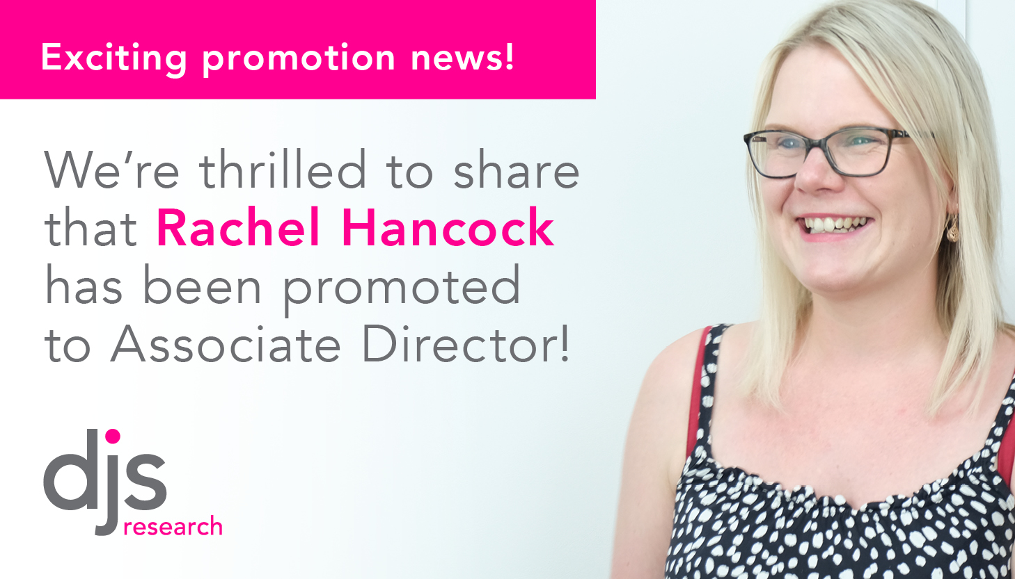 New Year Promotion News! Rachel Hancock is promoted to Associate Director